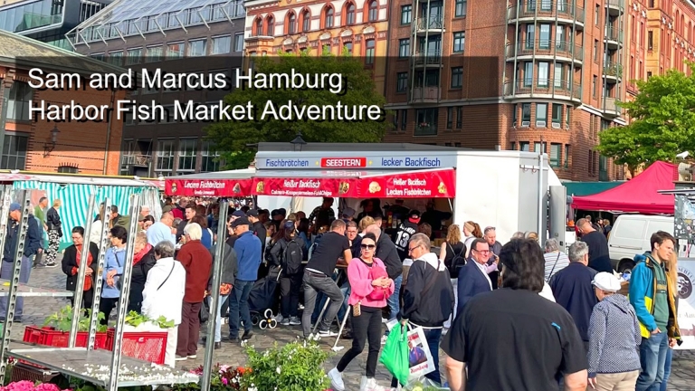 山姆和马库斯汉堡港鱼市探险德国-VR旅行 Sam and Marcus Hamburg Harbor Fish Market ...